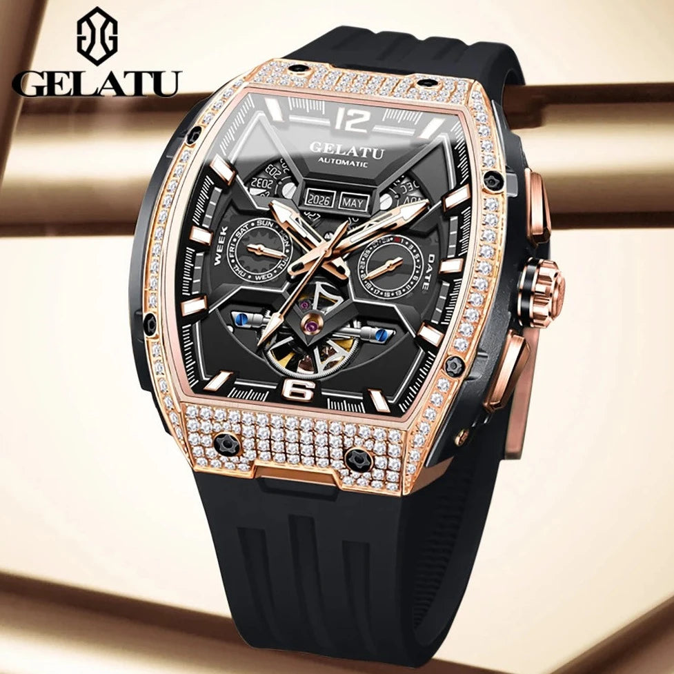 GELATU-Montres-bracelets mécaniques automatiques pour hommes – CISHOP